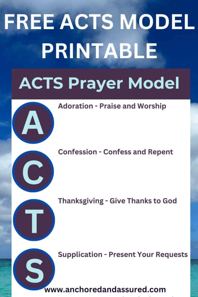 How to Use the ACTS Prayer Model: FREE Printable - Anchored and Assured